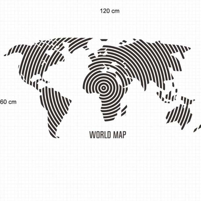Promo Wall Stiker Dinding Kaca Peta Dunia World Map Circle Kantor ...