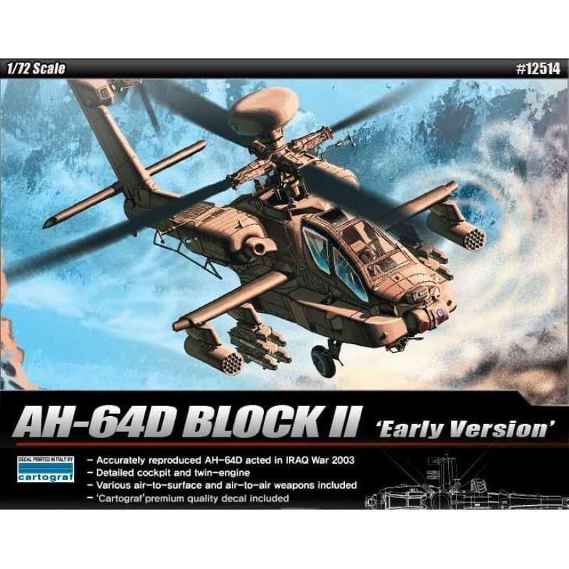 Jual Model Kit Academy U.S ARMY AH-64D 12514 1/72 di Seller Jiwoo Toys ...
