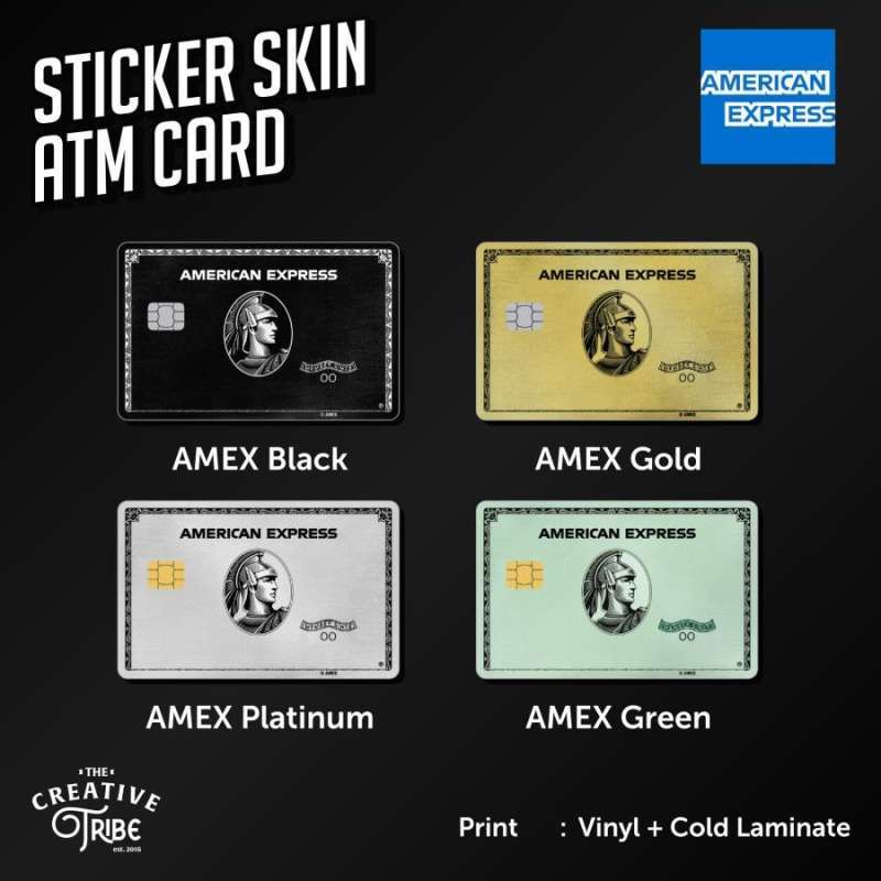 Jual Sticker Skin Atm Card American Express Centurion - Vinyl Debit ...