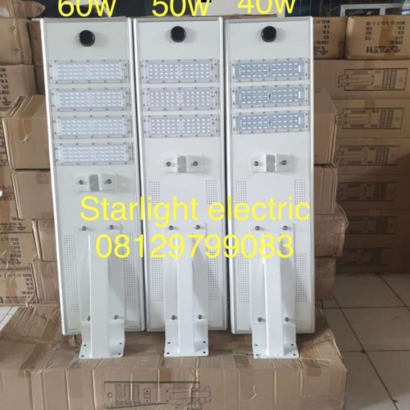 Promo lampu jalan solar led 40w 40 watt panel surya matahari all in one ...