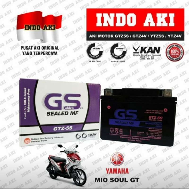 Promo Soleh Aki Motor Yamaha Mio Soul Gt Gtz5 Gtz5S Gtz 5S Gs G.Sea Accu Diskon 23% di Seller ...