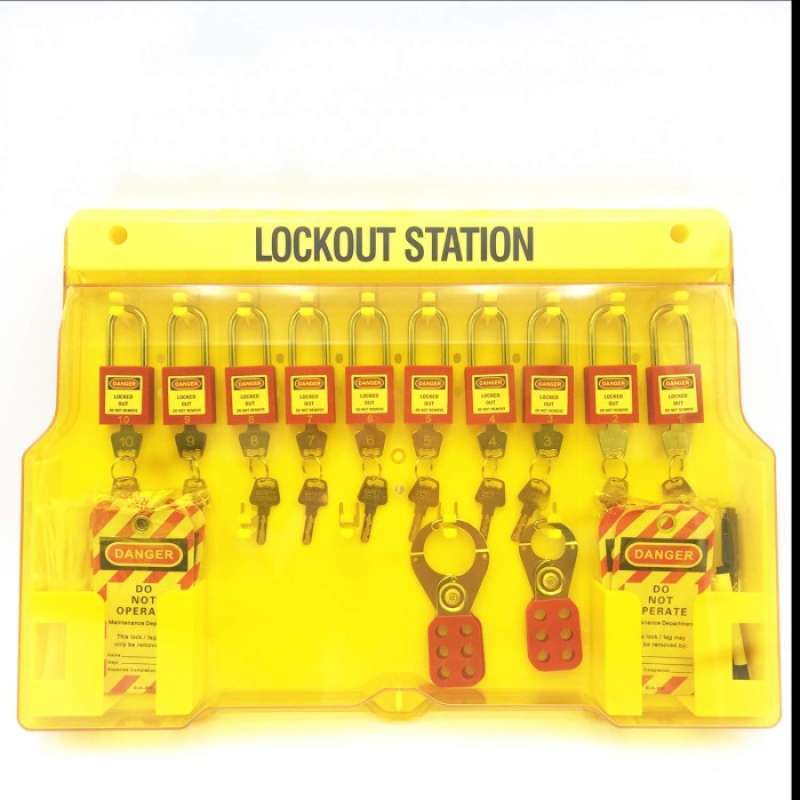 Promo Lockout Tagout Station, Includes 10 Key Different Padlocks Diskon ...