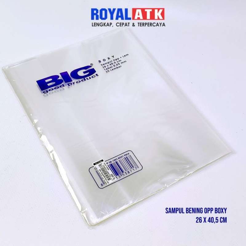 Jual Sampul Buku Mika Boxy Polos Plastik Book Cover Isi 25 Lembar Big