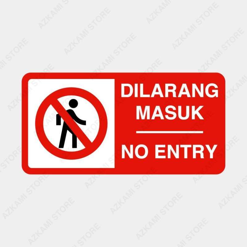 Jual Rambu Dilarang Masuk No Entry 40cm x 20cm Plat Alumunium di Seller ...