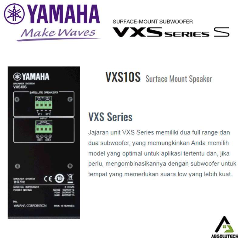 Jual Yamaha Vxs 10s Pasif Surface-mount Speaker Di Seller Absoluteck - Pinangsia, Kota Jakarta ...