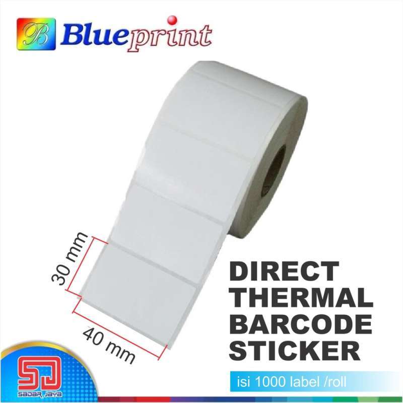Jual Stiker Label Blueprint Direct Thermal 40x30mm - Barcode Harga ...