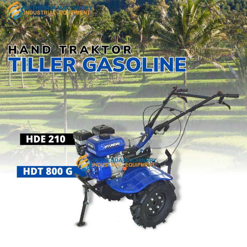 Jual Mesin Hand Traktor Mini Bensin / Alat Bajak Tanah Hyundai HDT800G ...