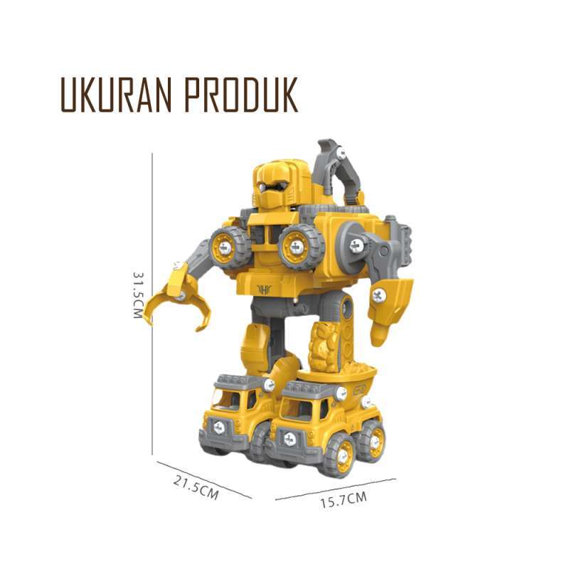 Jual *cod* Mainan Anak Robot 5 In 1 Diy Robot Engineering Di Seller ...
