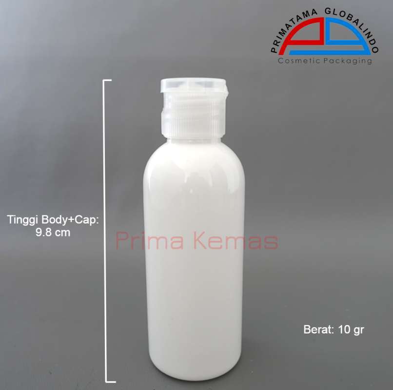 Jual Botol Fliptop 60 Ml Putih - Botol Kosmetik - Botol Skincare Fliptop Natural Di Seller Prima ...