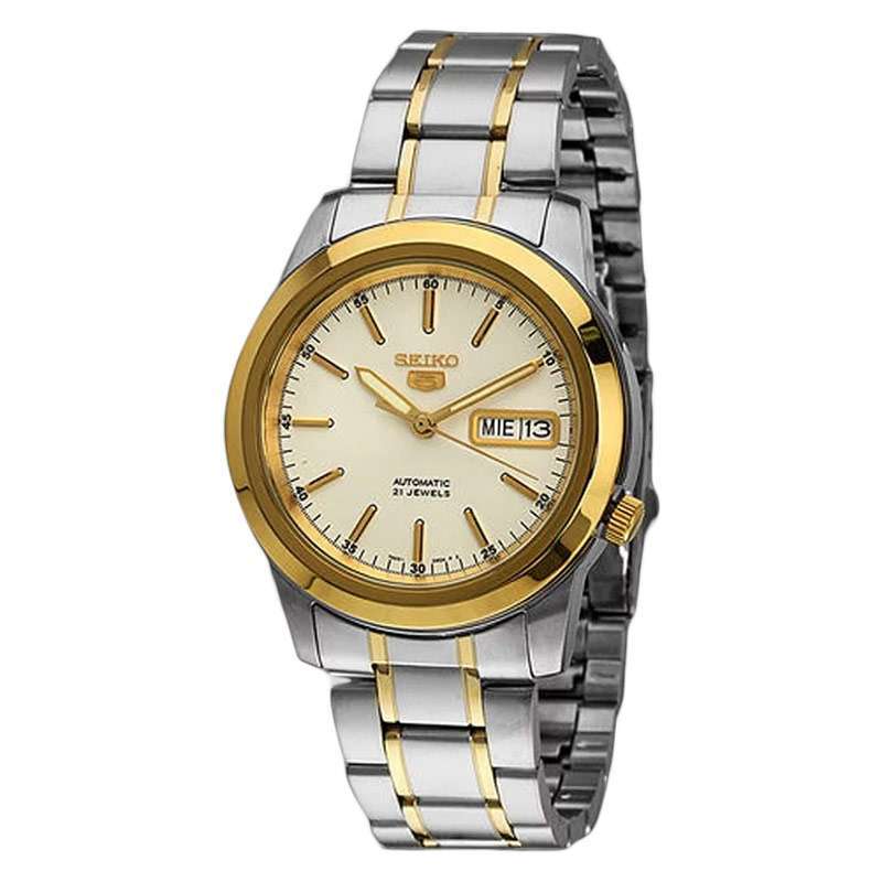 Promo Jam Tangan Pria Seiko 5 Snke54k1 Automatic White Dial Dual Tone ...