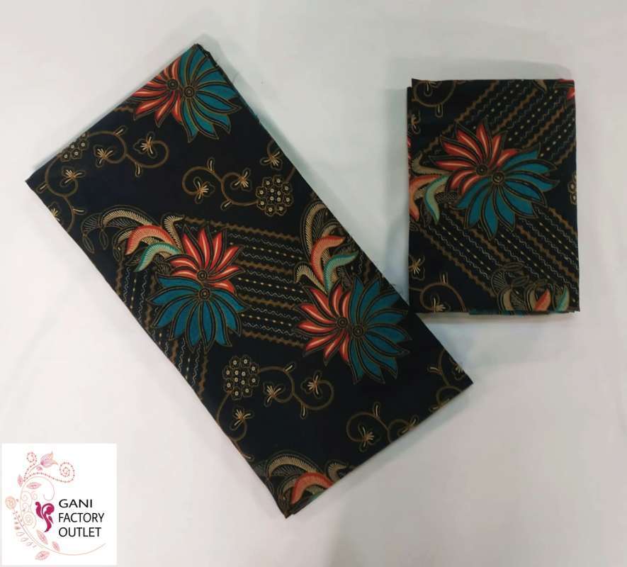 Jual Kain Batik Surya Kencana L : 110 cm P : 200 cm Kode 629 - Hitam di ...