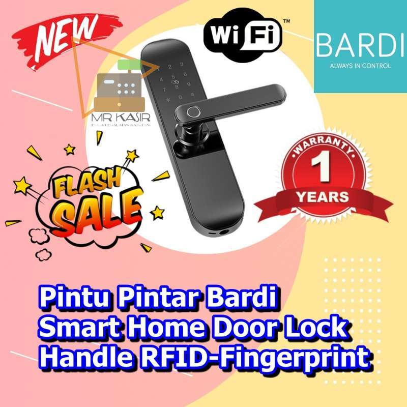 Jual Pintu Pintar Bardi Smart Home Door Lock Handle RFID-Fingerprint ...