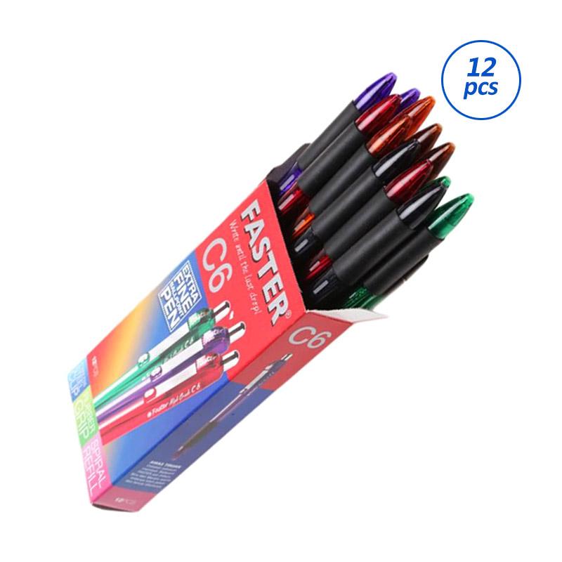 Promo Faster Retract C6 Ballpoint - Hitam [12 Pcs] Diskon 39% di Seller ...
