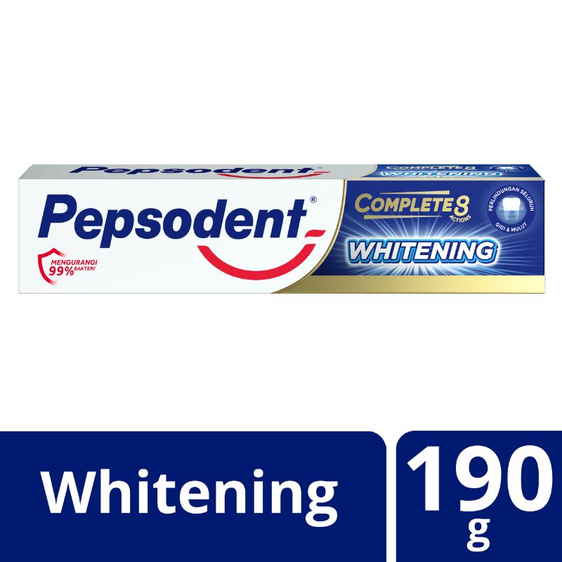 Promo Pepsodent Complete8 Whitening Toothpaste Pasta Gigi 190 G Diskon ...
