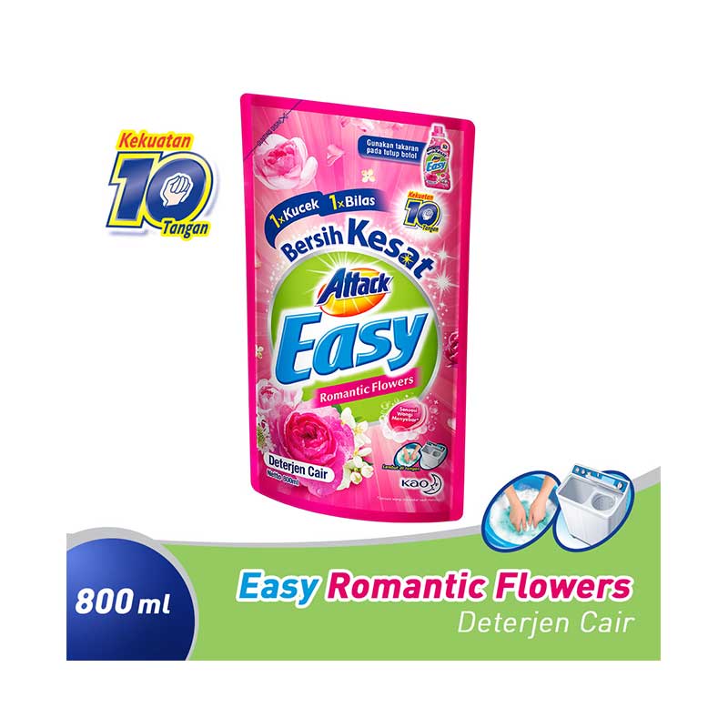 Jual Attack Easy Liquid Romantic Flower Pouch Detergent [800 Ml] - Di ...