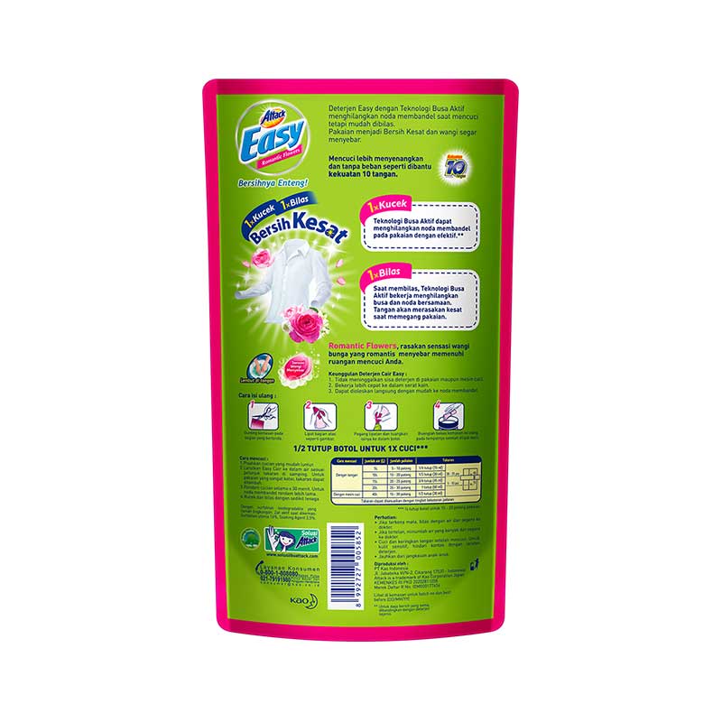 Jual Attack Easy Liquid Romantic Flower Pouch Detergent [800 Ml] - Di Seller Deya_mart ...