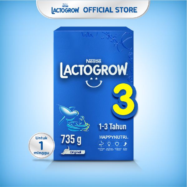 Jual Nestle Lactogrow 3 Susu Pertumbuhan Plain 1-3 tahun Box 735 g di ...