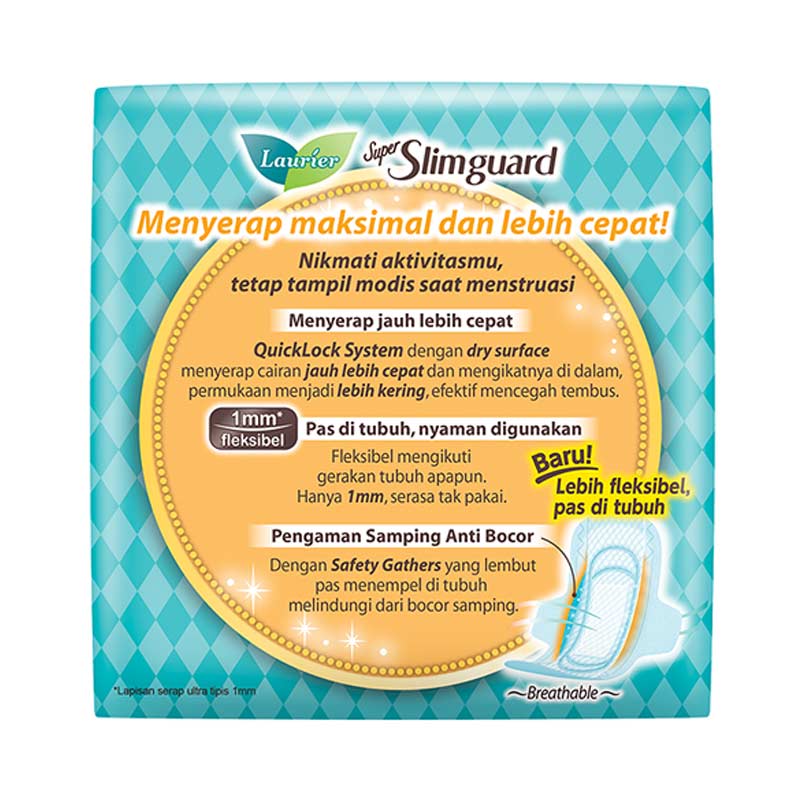 Jual Laurier Super Slim Guard With Safety Gathers [22.5 Cm X 14 Pcs] Di ...
