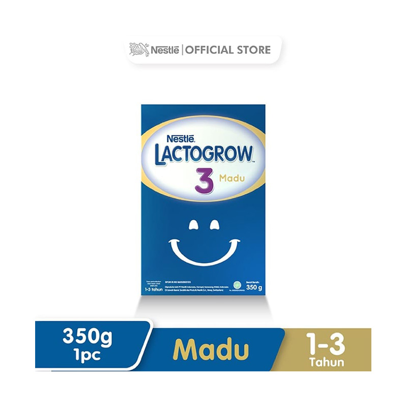 Jual NESTLE LACTOGROW 3 Susu Pertumbuhan Rasa Madu 1-3 tahun Box 350g ...