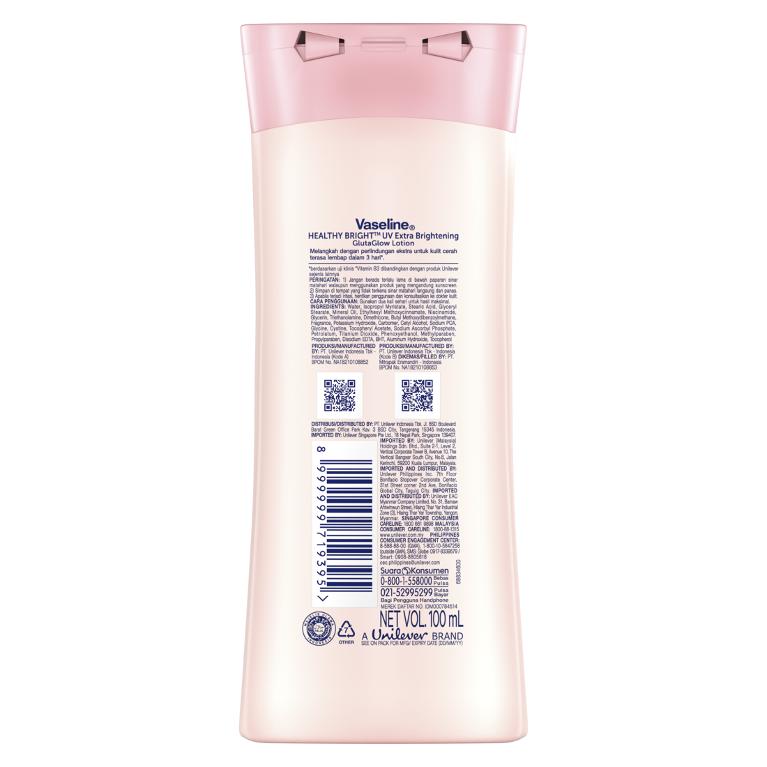 Promo Vaseline Lotion Healthy Bright Uv Extra Brightening [100 Ml ...