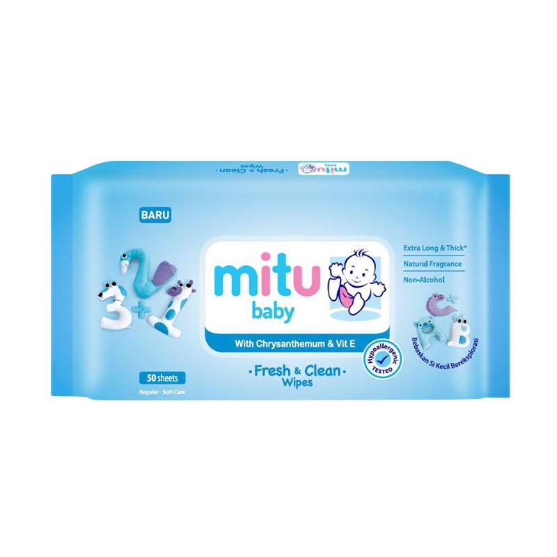 Jual Mitu Baby Fresh & Clean Wipes Blossom Berry Bottle [60 sheets] di ...
