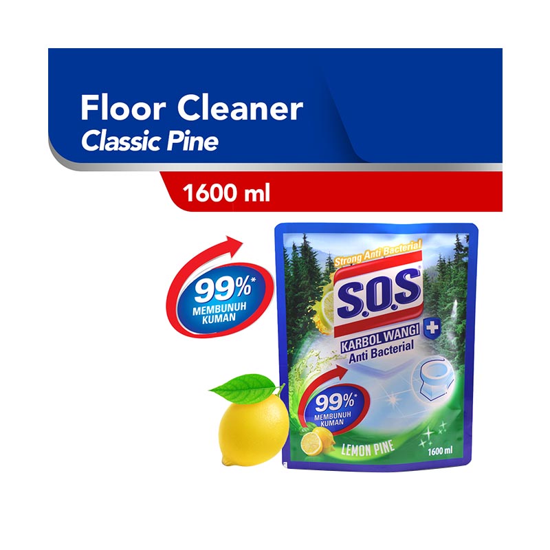 Jual SOS Wangi Lemon Pine Refill Karbol [1600 mL] di Seller Tempo Store ...