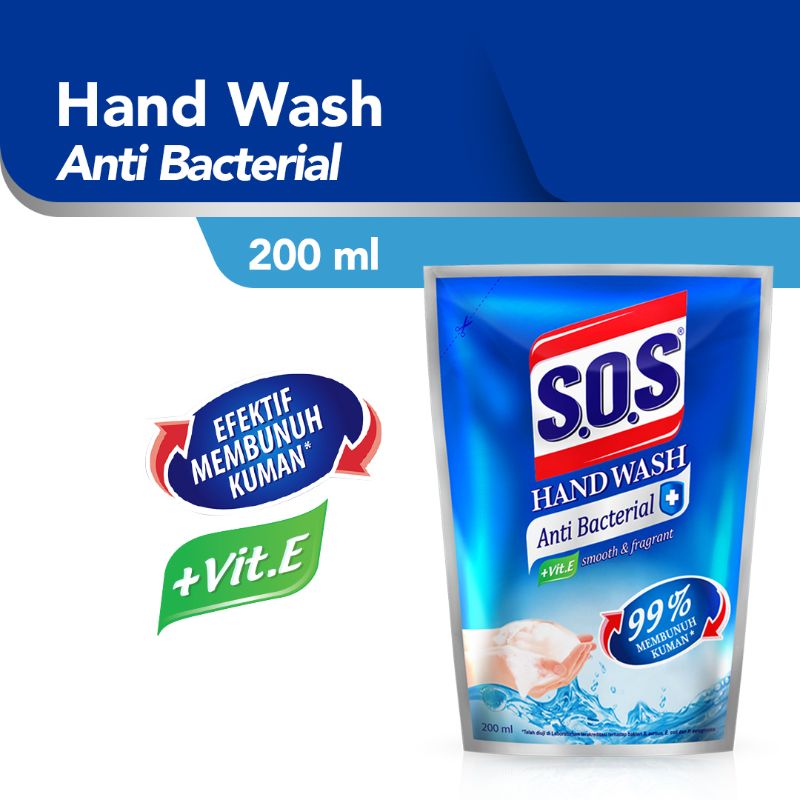 Jual SOS Hand Soap Anti Bacterial Refill Sabun Cuci Tangan [185 mL ...