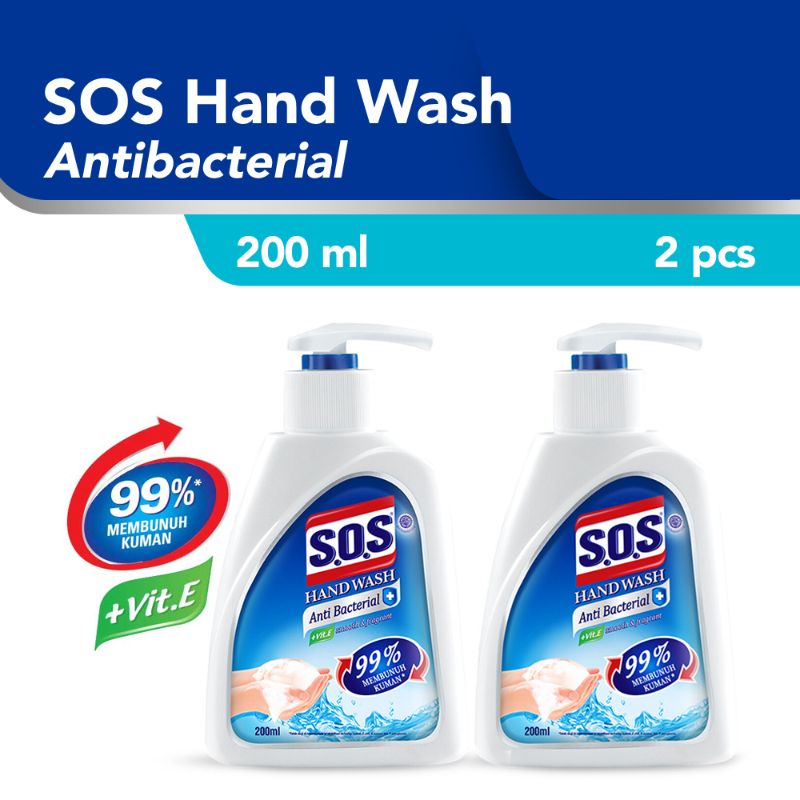 Jual Sos Hand Soap Anti Bacterial Botol Sabun Cuci Tangan [200 Ml] Di ...