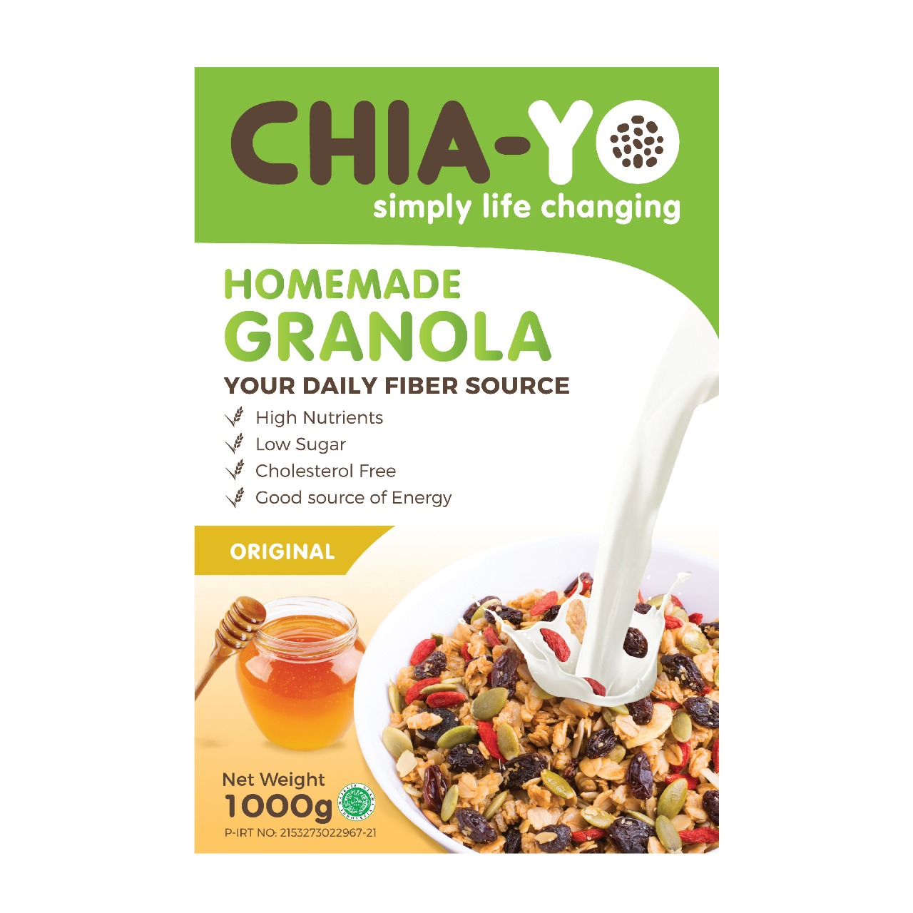 Promo CHIA-YO Homemade Granola Original Sereal Panggang [1 kg] Diskon ...