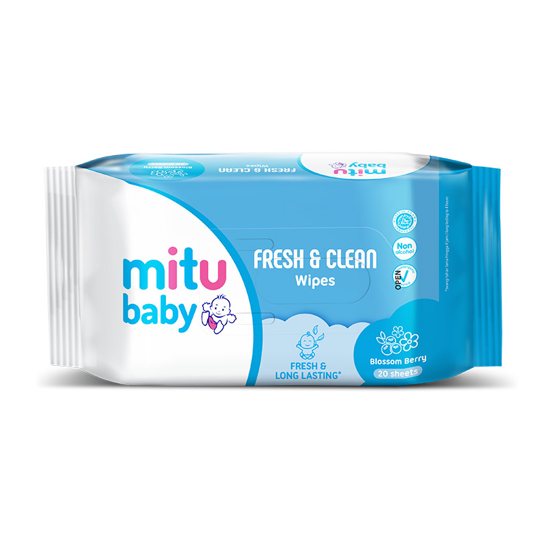 Jual Mitu Baby Fresh & Clean Wipes Blossom Berry [20 sheets] di Seller ...