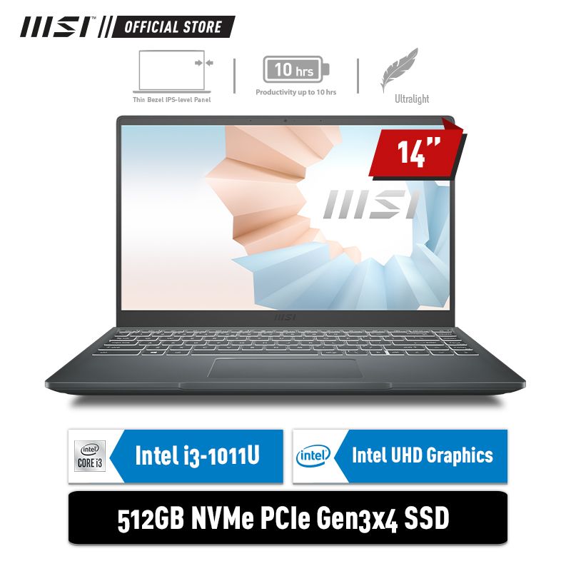 Jual Msi Modern 14 B10mw-278id Laptop - Carbon Gray [i3-10110u/ Uma ...
