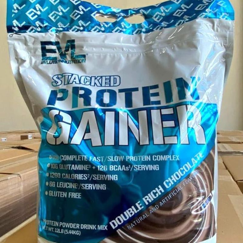 Jual Evl Stacked Protein Gainer 12 Lbs Bpom Evlution Nutrition Protein ...