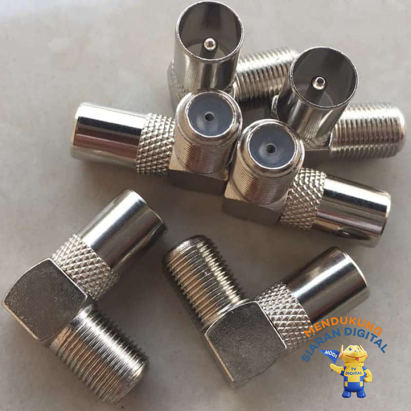 Jual Jack Colokan L Antena TV Male Konektor L Nikel Drat Besi RG6 ...