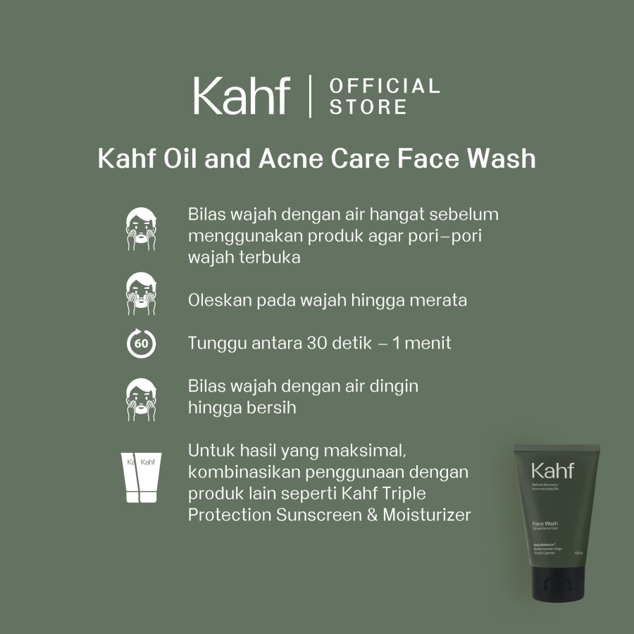 Jual Kahf Oil And Acne Care Face Wash 100ml Di Seller Kahf Official ...