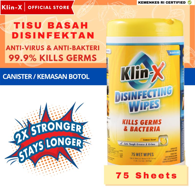 Jual Klin-x Tisu Tissue Basah Disinfektan Antibakteri 75's Di Seller ...