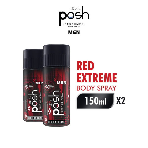 Promo Posh Men Red Extreme Body Spray [150 mL/ 2Pcs] Diskon 22% di ...