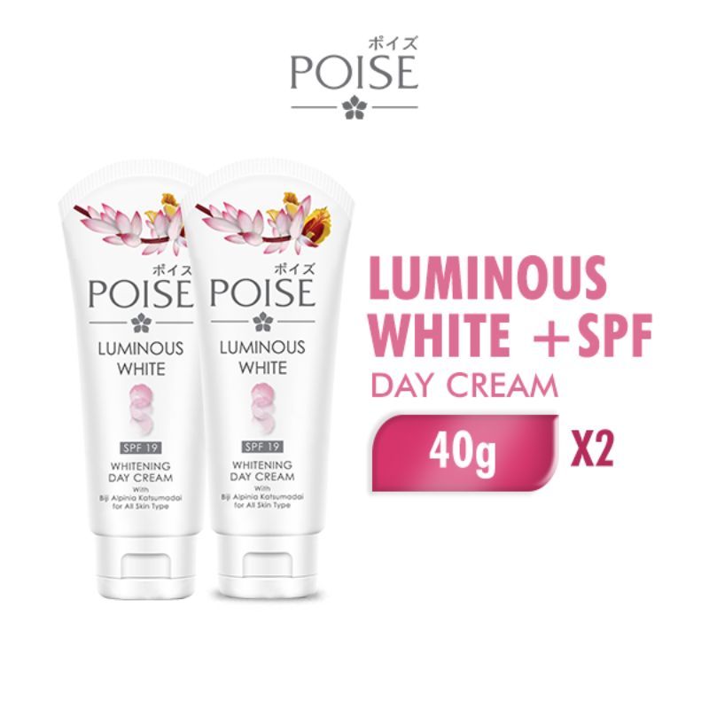Promo POISE Luminous Whitening Day Cream + SPF Tube [40 g x 2 Pcs ...