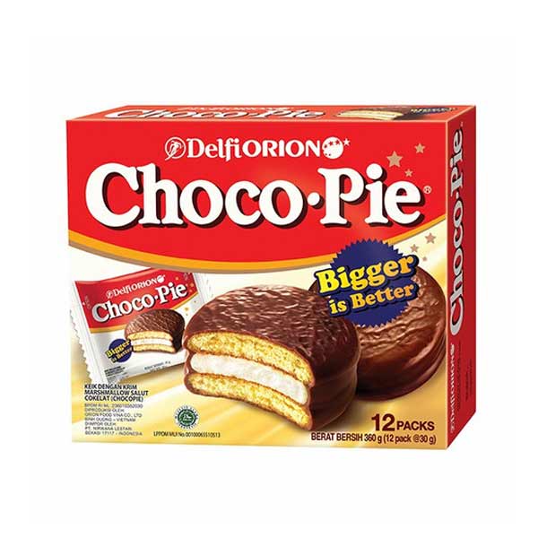 Jual DELFI ORION CHOCO PIE 12 PCS X 30 GR - PAI COKELAT di Seller ...