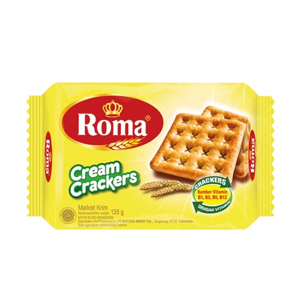 Jual ROMA CREAM CRACKERS 135 GR - BISKUIT di Seller Hypermart Belatera ...