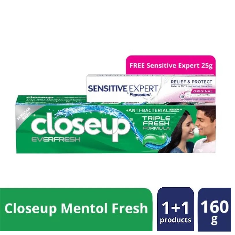 Jual CLOSE UP Deep Action Menthol Fresh Gel Toothpaste [160 g] Free ...