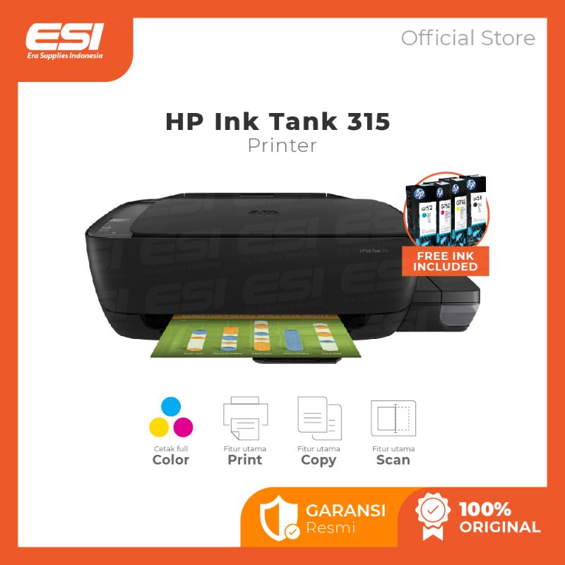 Promo Hp Ink Tank 315 All-in-One Printer (Z4B04A) Diskon 2% di Seller ...