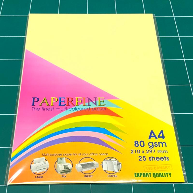 Jual Paperfine Kertas HVS Warna A4 Canary [25 Lembar] di Seller The ...