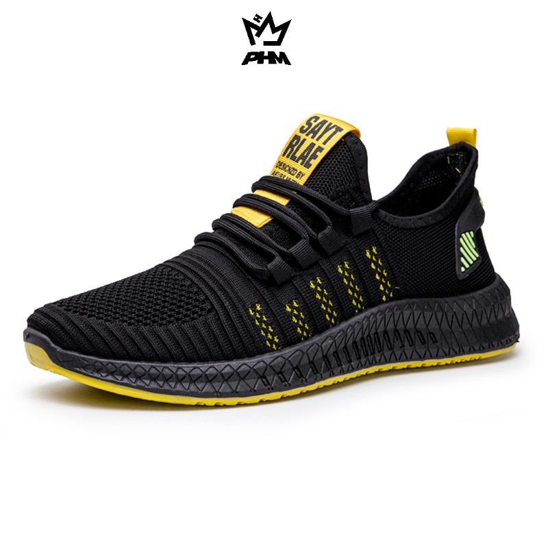 Jual PHM Shoes PHM101 Sepatu Sneakers Pria Olahraga Sport Shoes Casual Running - 39 Hitam Kuning ...