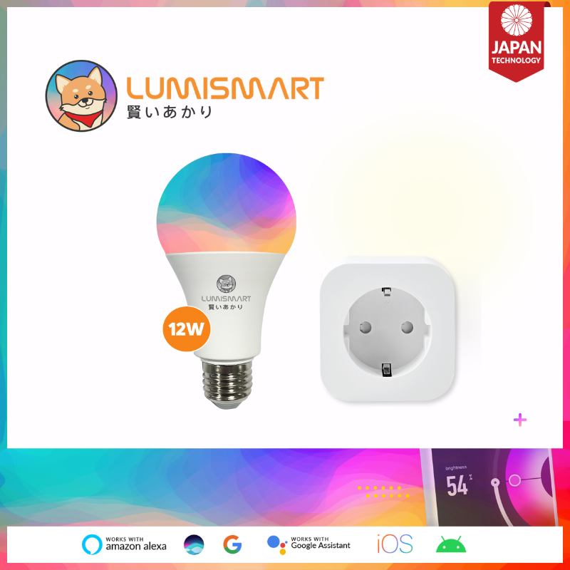 Jual LUMISMART BUNDLING SMART LAMP BULB 12W + SMART PLUG SOCKET WIFI di ...