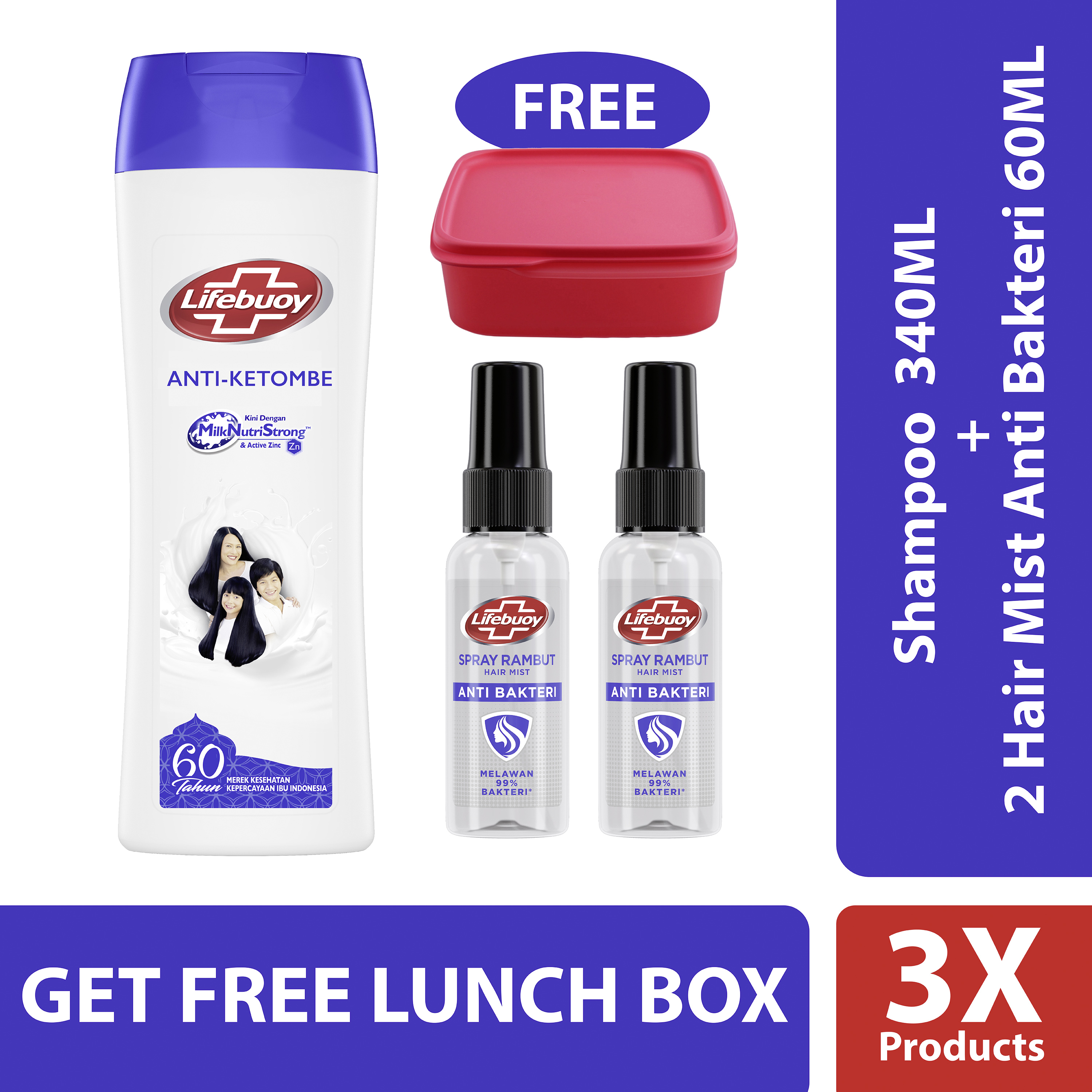 Jual Lifebuoy Anti Dandruff Shampoo [340 mL] + Lifebuoy Hair Mist Anti ...