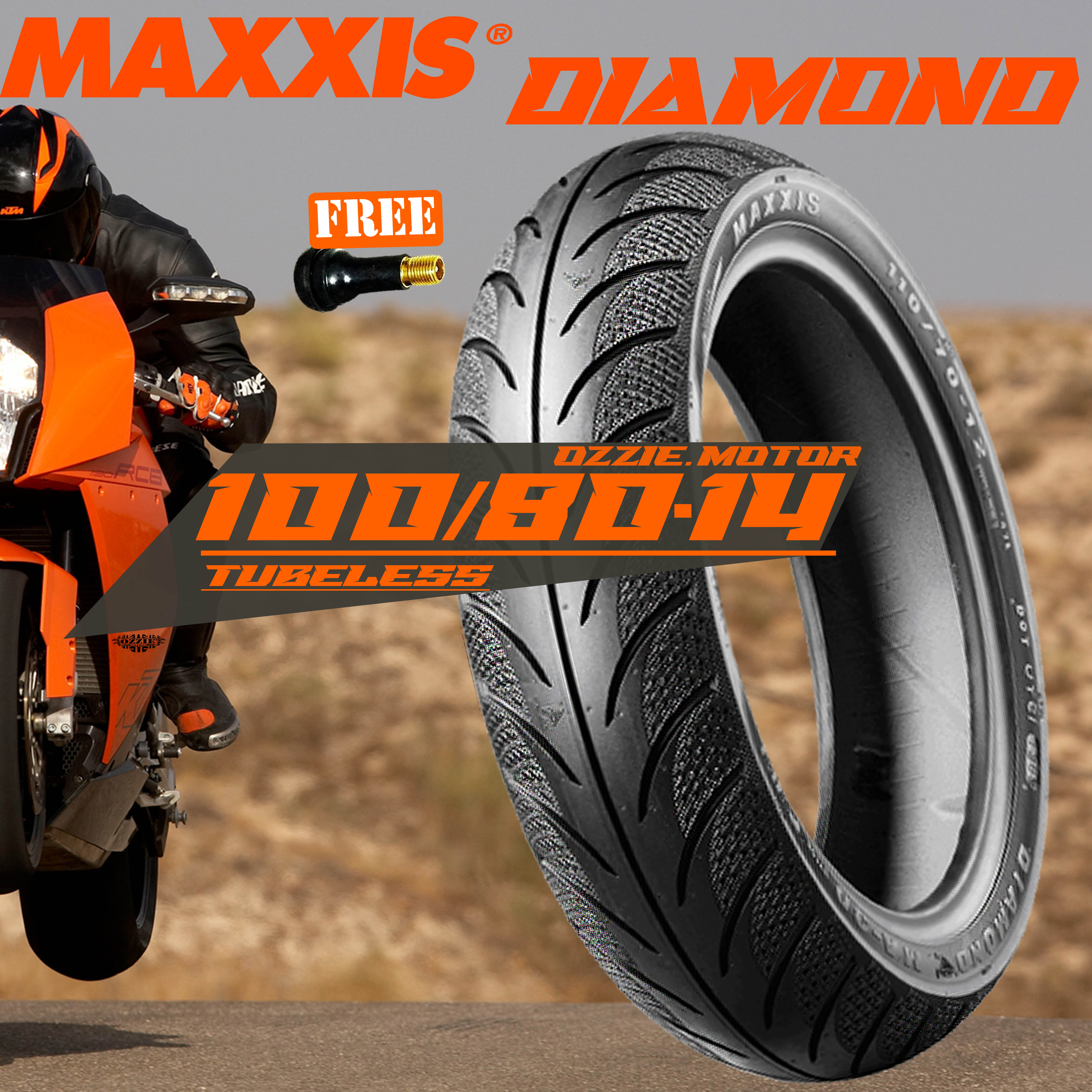 Jual Maxxis Ma-3Dn Diamond [100 80-14] Ban Tubeless Matic for Beat ...