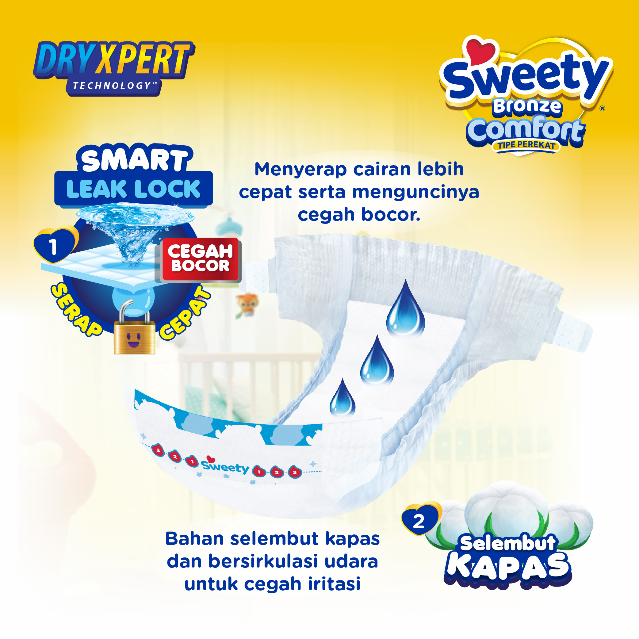 Promo Sweety Bronze Dry X-pert Comfort Nb-s 44 Pcs Diskon 24% Di Seller ...