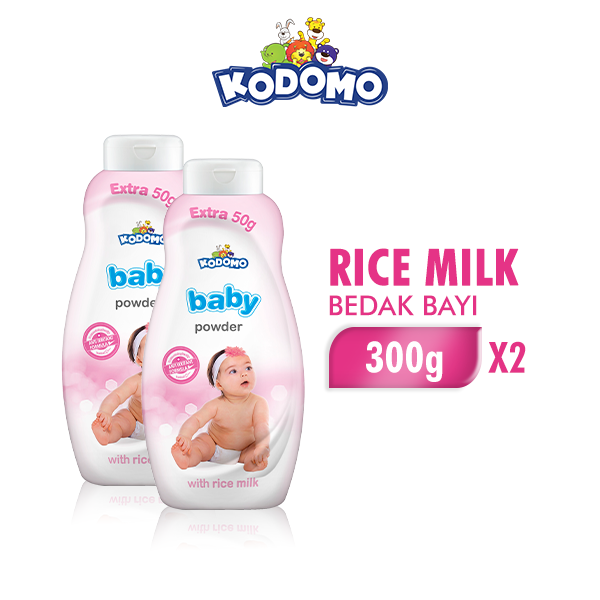 Promo Kodomo Baby Powder Ricemilk Pink [300 Gr/ Twinpack] Diskon 33% Di ...