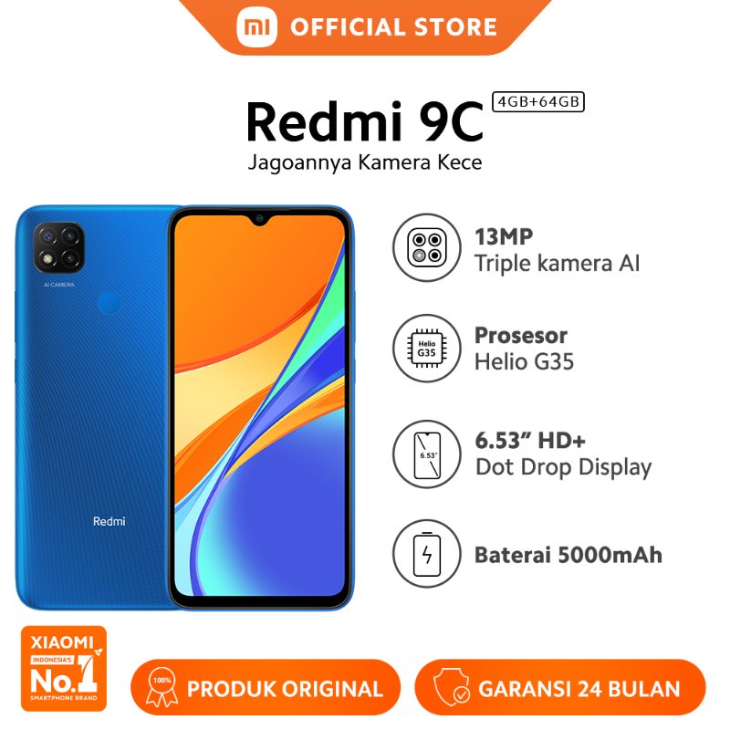 Jual Xiaomi Redmi 9C Smartphone [4GB/ 64GB/ Official Store] di Seller ...