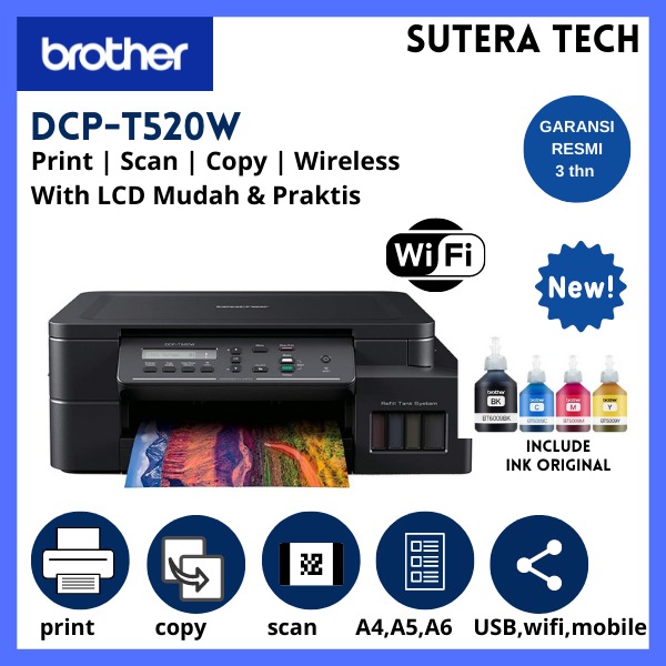 Jual Brother DCP-T520W Ink Tank Printer di Seller Sutera Tech - Mangga ...